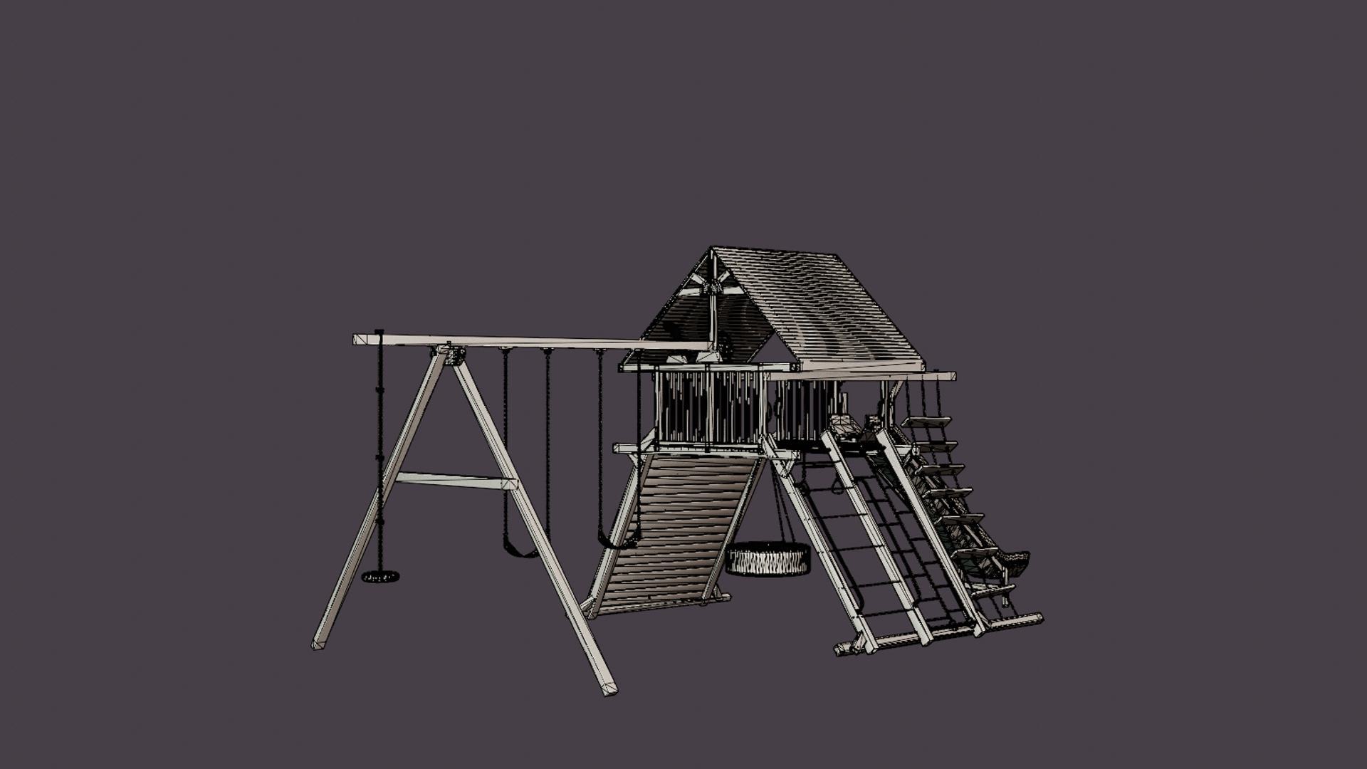 3D Rainbow Castle With Wood Roof Model - TurboSquid 2215390