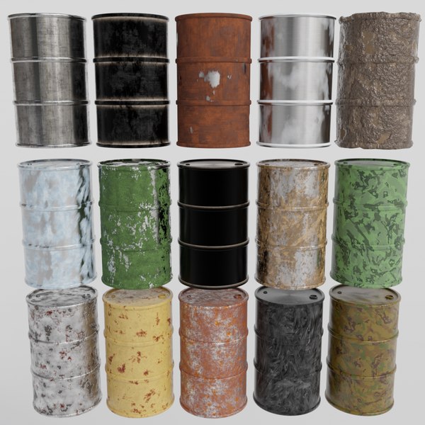 modelo 3d Textura 4K de 15 barriles de petróleo - TurboSquid 2320773