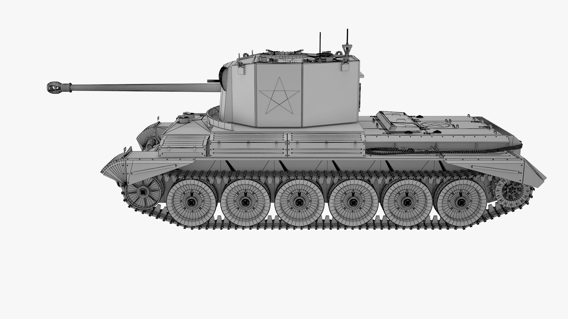 Cruiser Tank Challenger A30 Model - TurboSquid 1617117