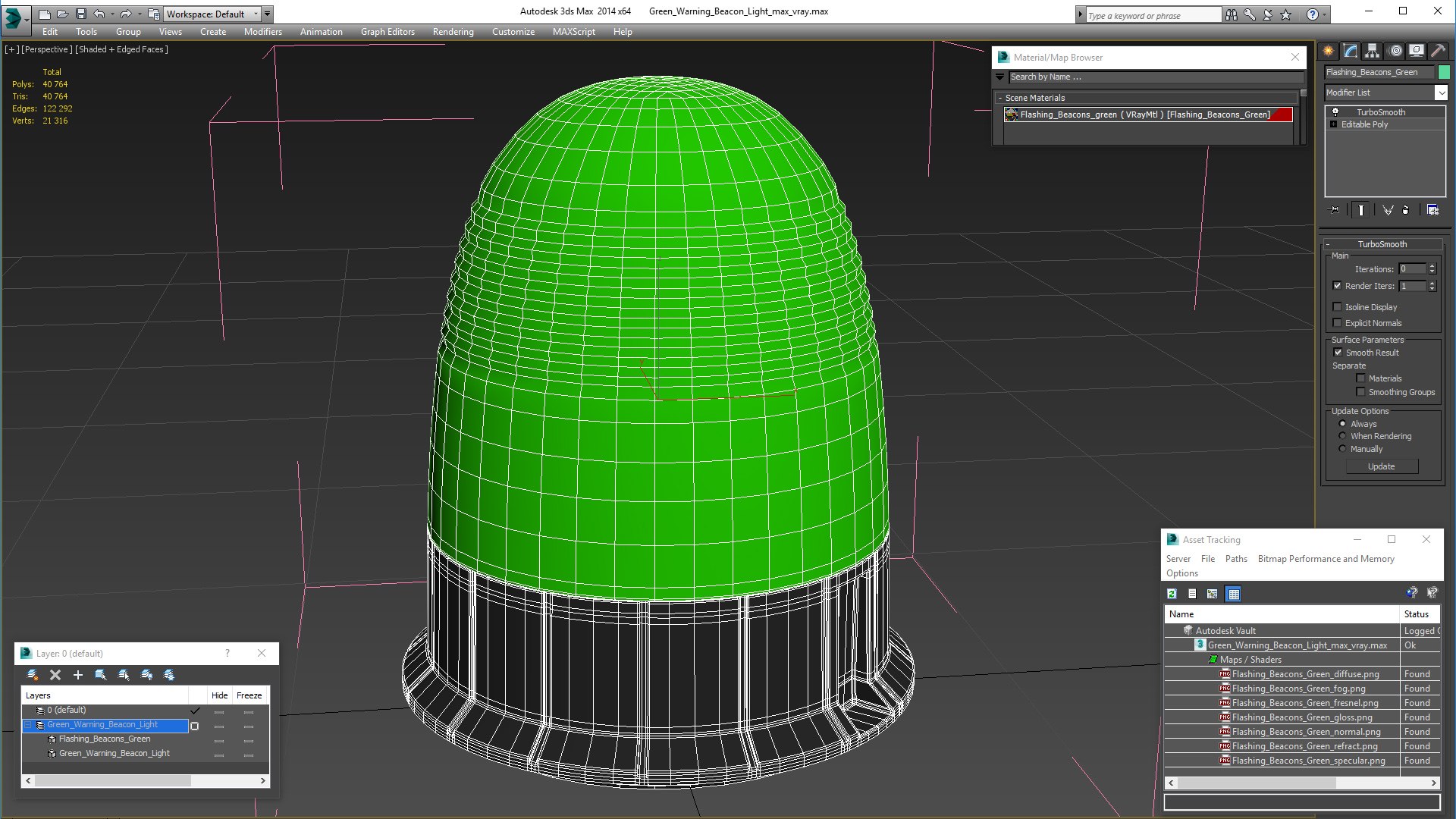 3D warning beacon light green model - TurboSquid 1708260