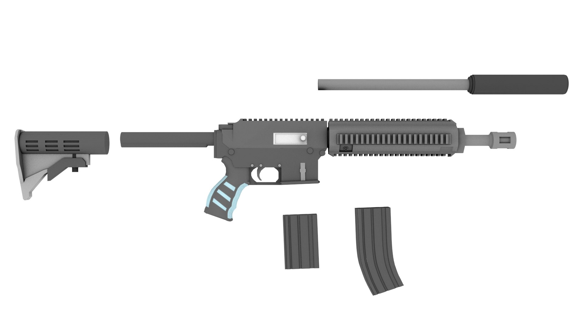 3d model hk m416 rifle