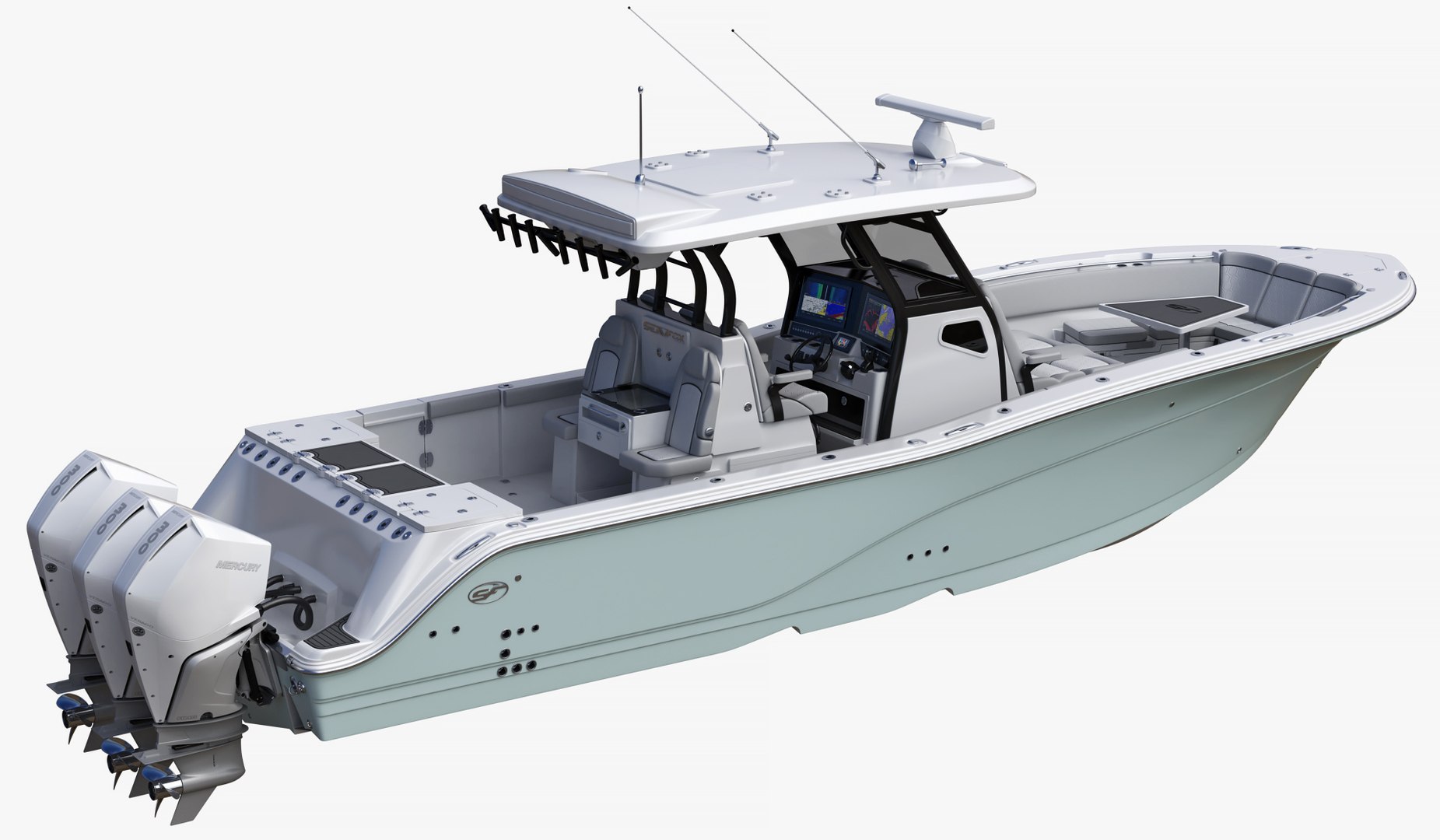 3D Sea Fox 368 Commander With Mercury 300 - TurboSquid 2340505