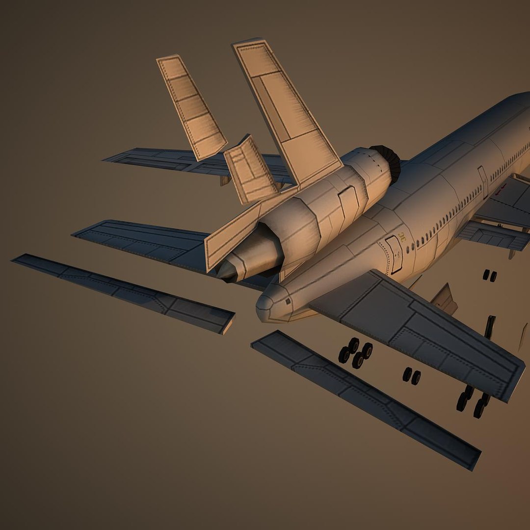 3d Douglas Dc-10 Low-poly