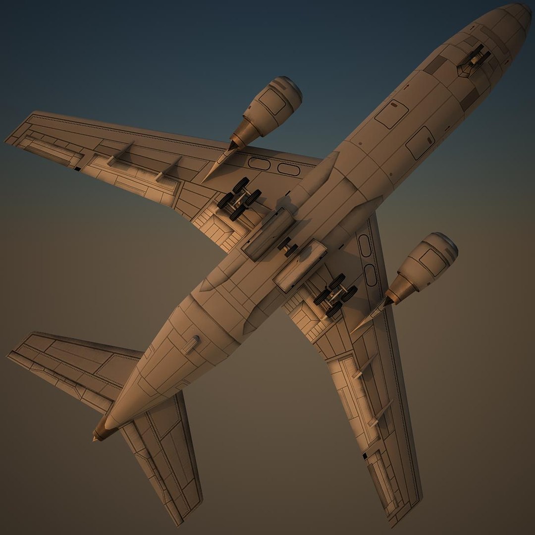3d Douglas Dc-10 Low-poly