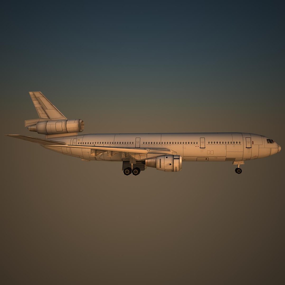 3d Douglas Dc-10 Low-poly
