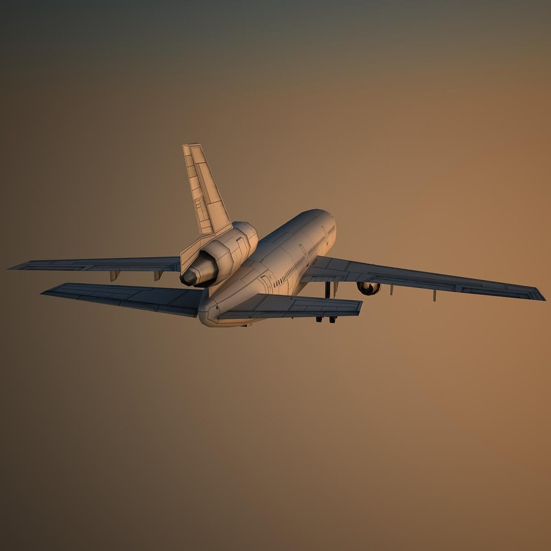 3d Douglas Dc-10 Low-poly