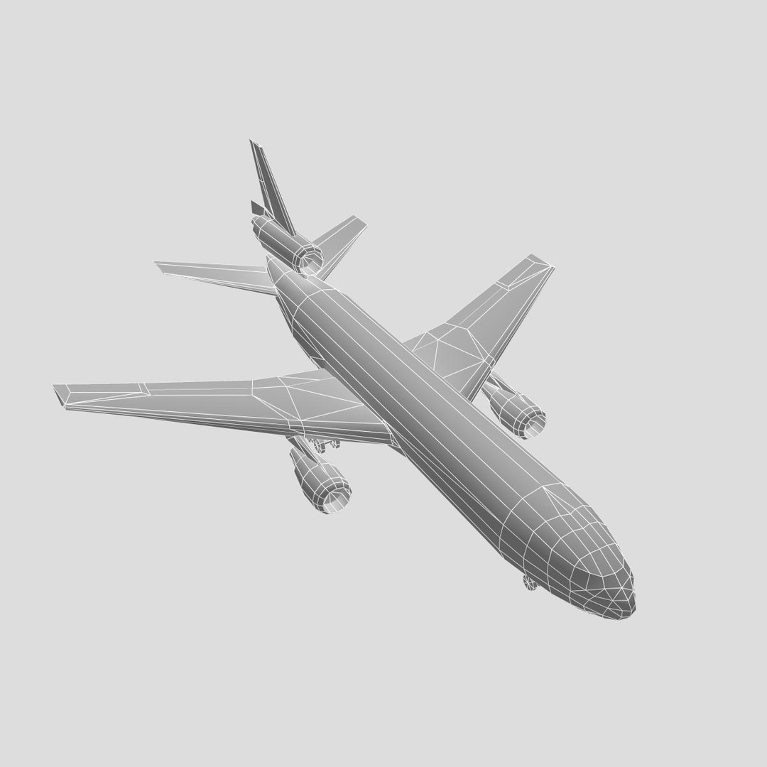 3d Douglas Dc-10 Low-poly