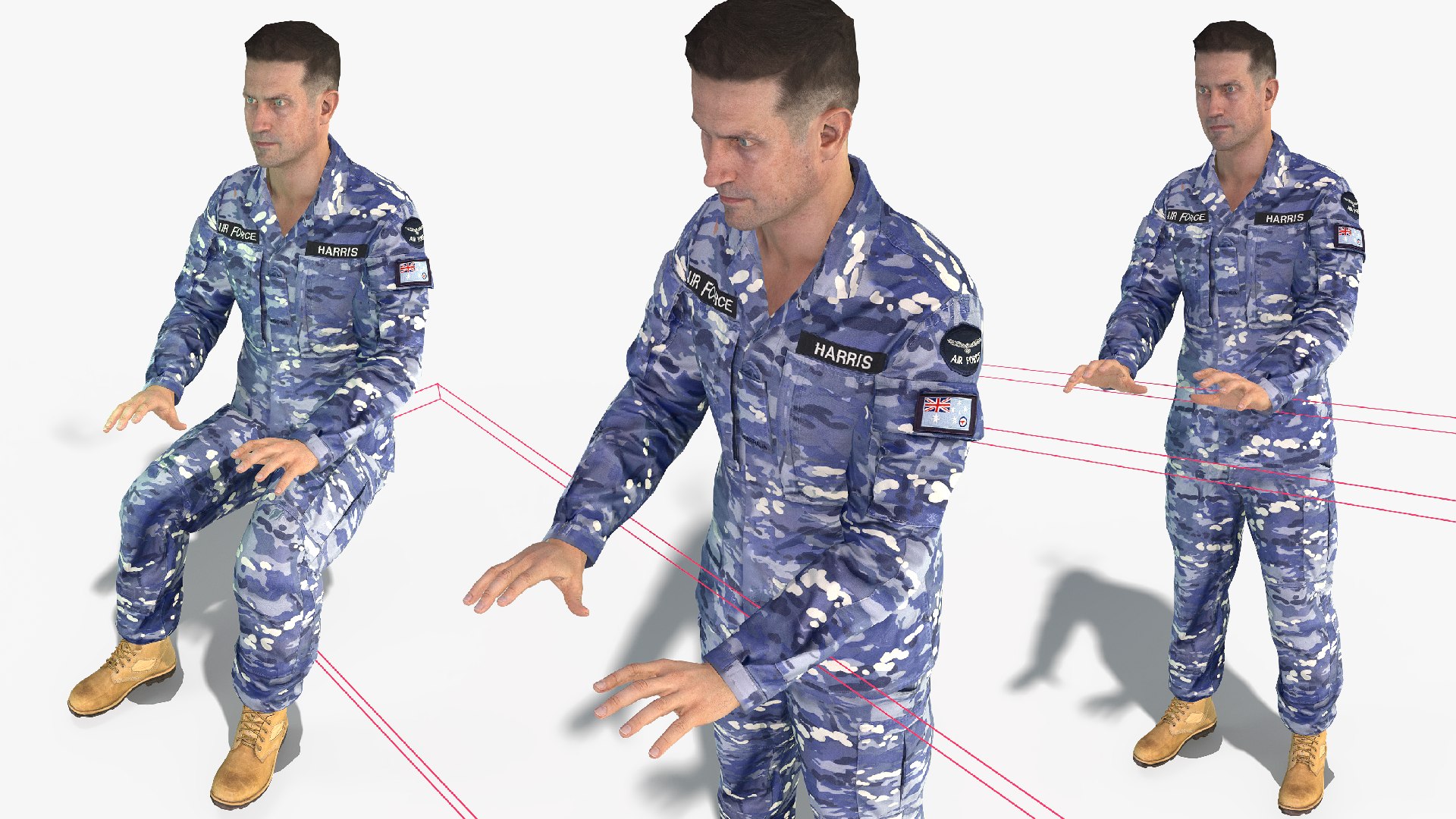 Australian RAAF DPU Camo - 2 Poses 3D Model - TurboSquid 1854061