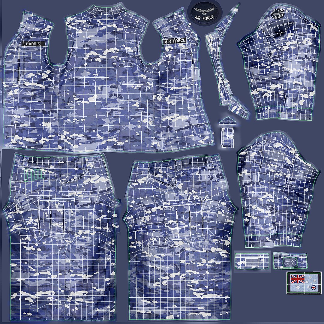 Australian RAAF DPU Camo - 2 Poses 3D Model - TurboSquid 1854061