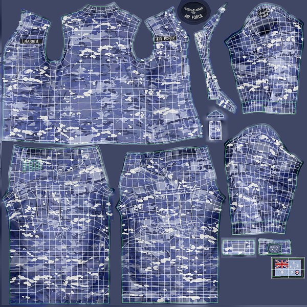 Australian RAAF DPU camo - 2 poses 3D model - TurboSquid 1854061