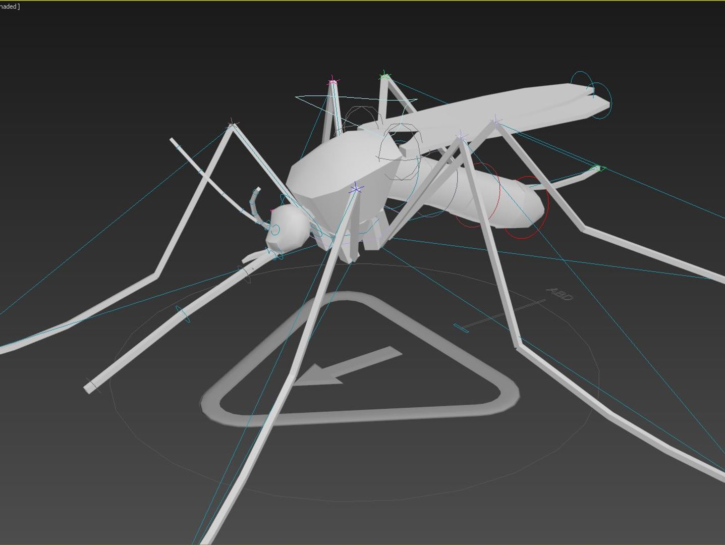 mosquito rigged animate 3d model