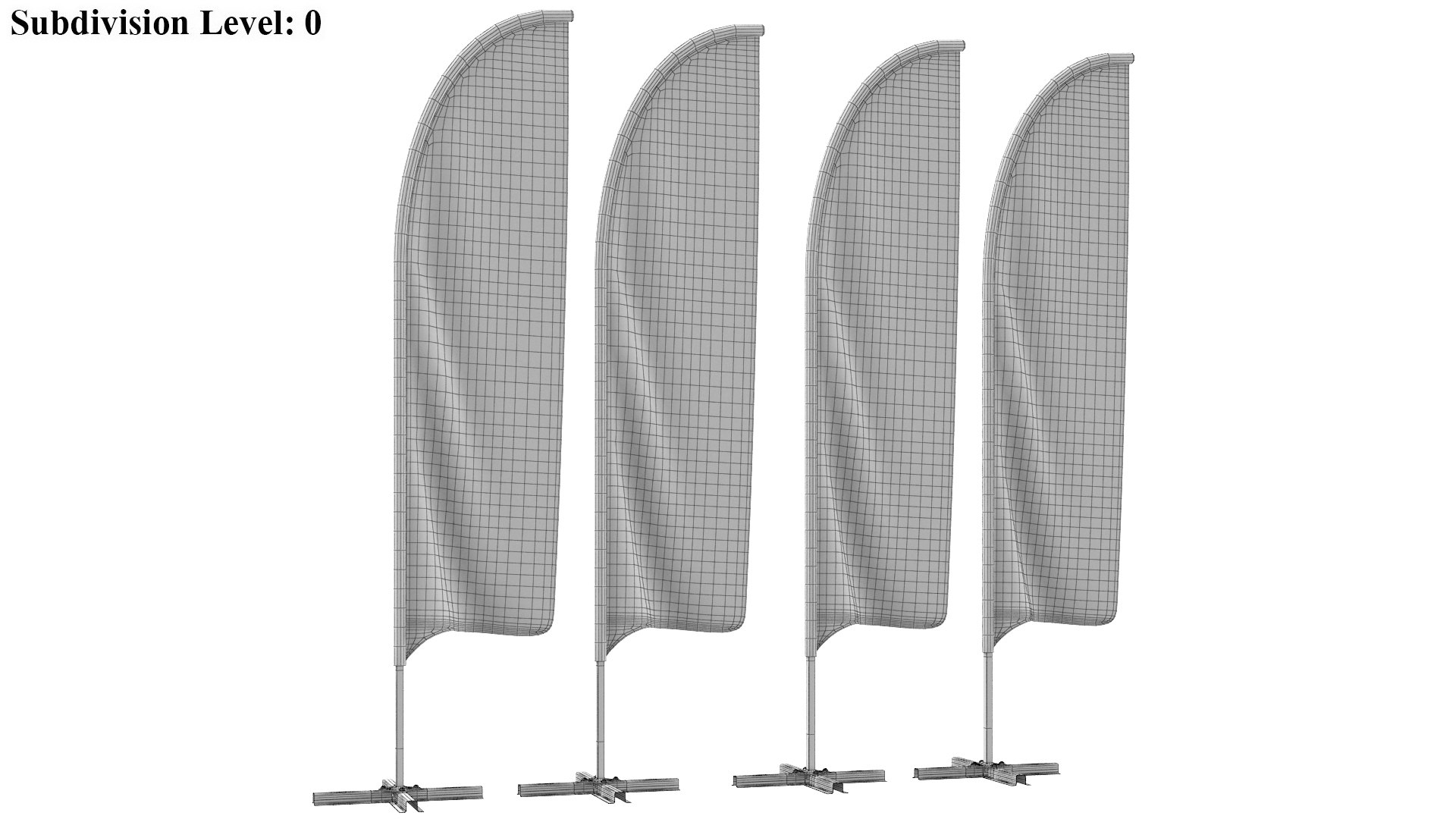 3D Detailed Four Flag Banners - TurboSquid 2072098