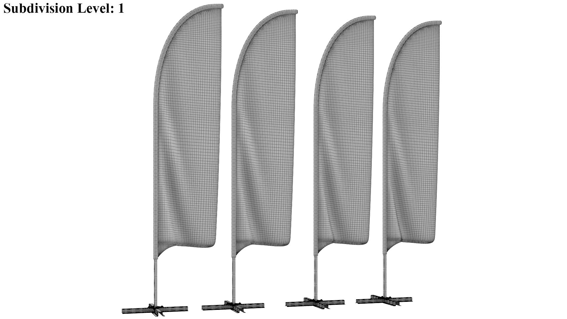 3D Detailed Four Flag Banners - TurboSquid 2072098