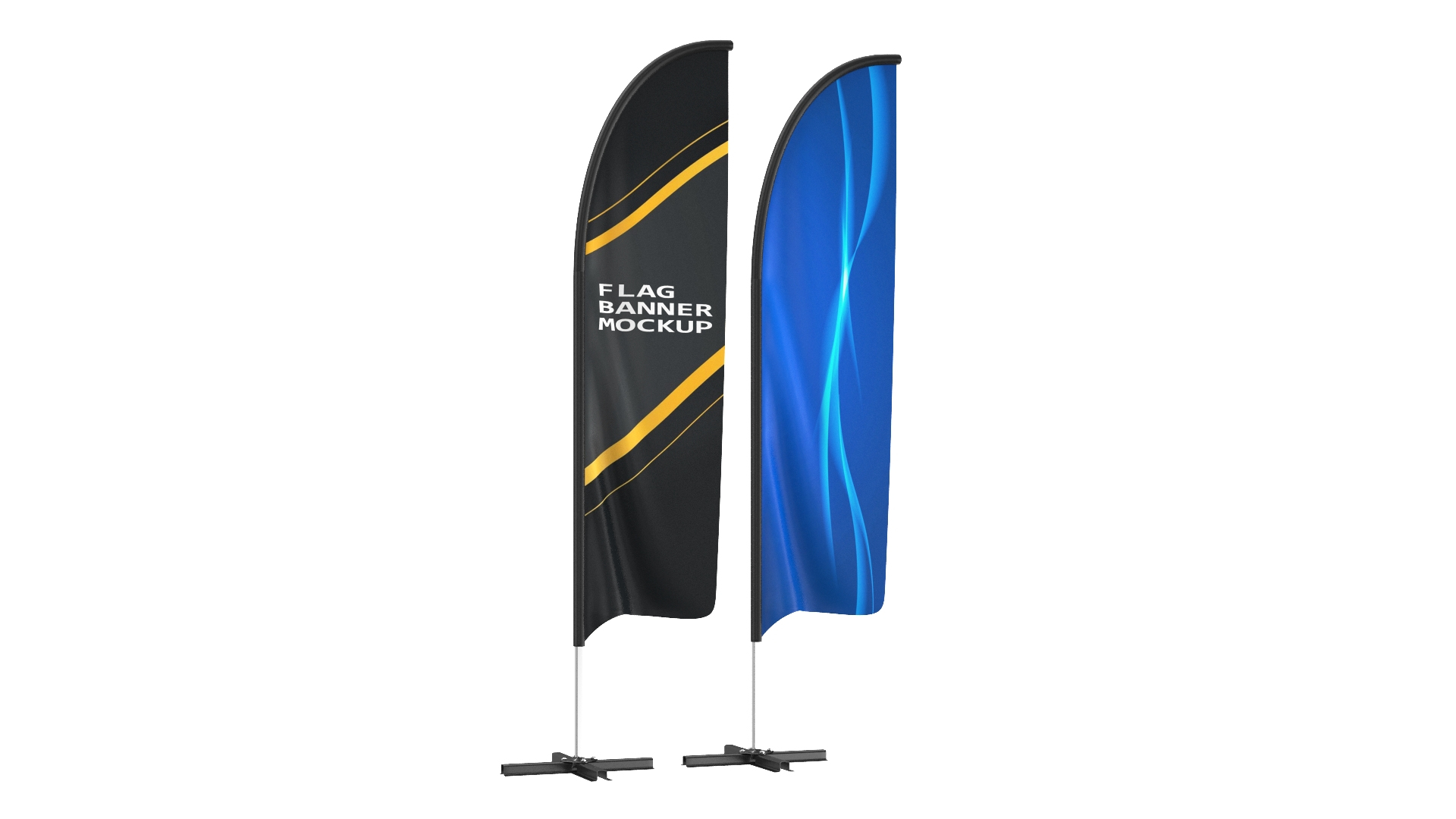 3D Detailed Four Flag Banners - TurboSquid 2072098