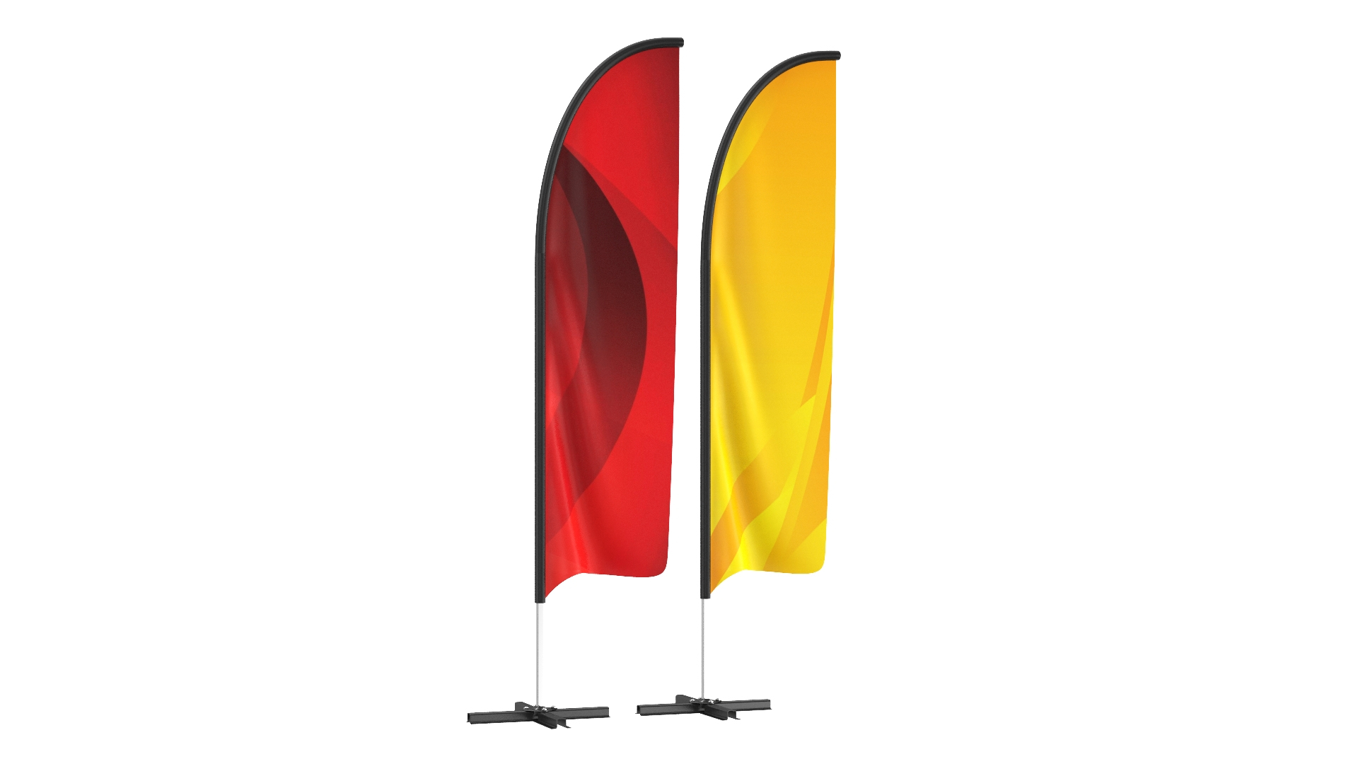 3D Detailed Four Flag Banners - TurboSquid 2072098