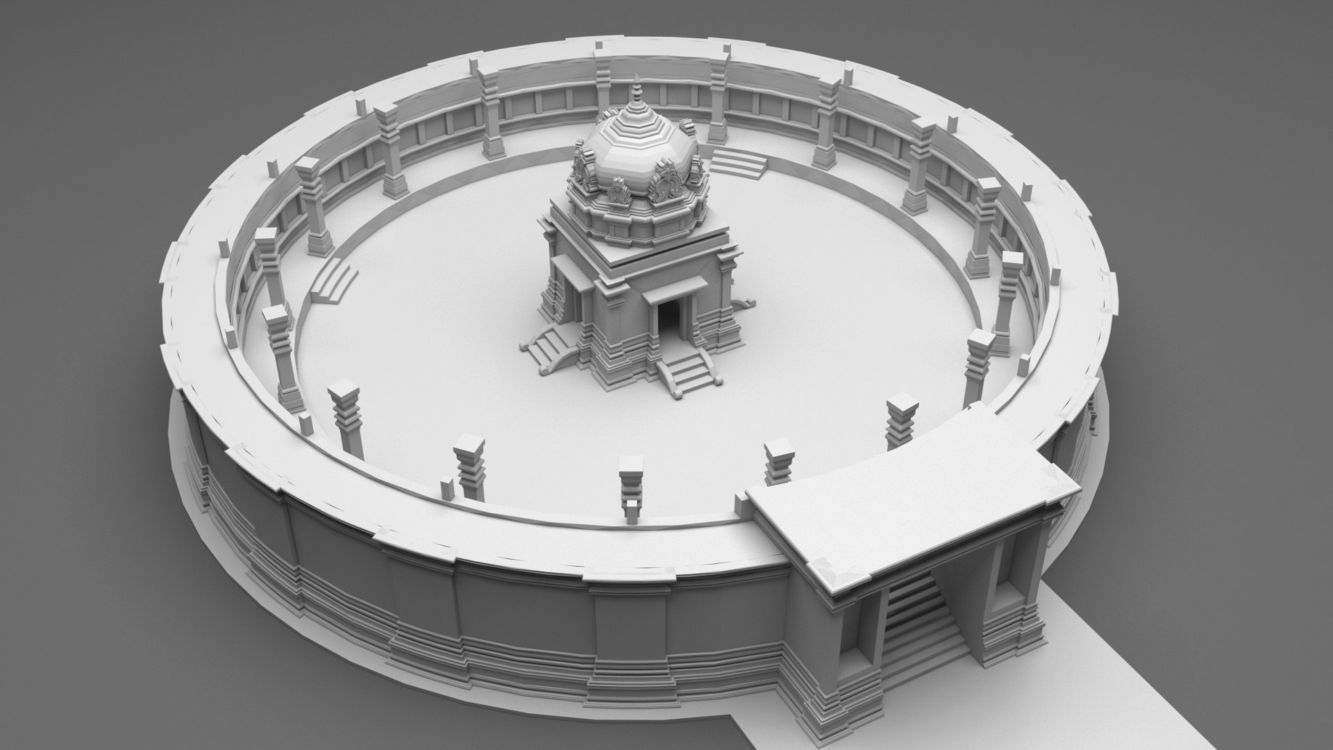 Circular Shiva Temple With Around 64 Gods 3D - TurboSquid 1821601
