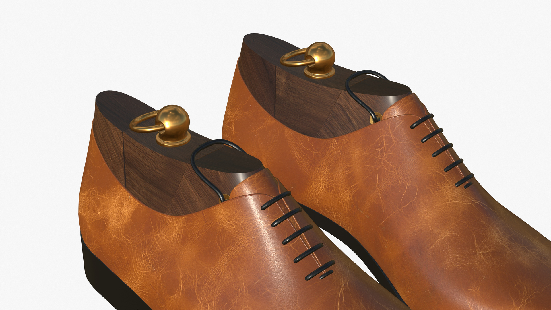 Realistic Shoes Leather Yellow 3D model - TurboSquid 1932442