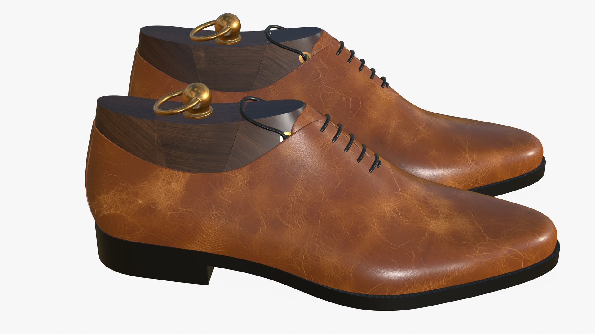 Realistic Shoes Leather Yellow 3D model - TurboSquid 1932442