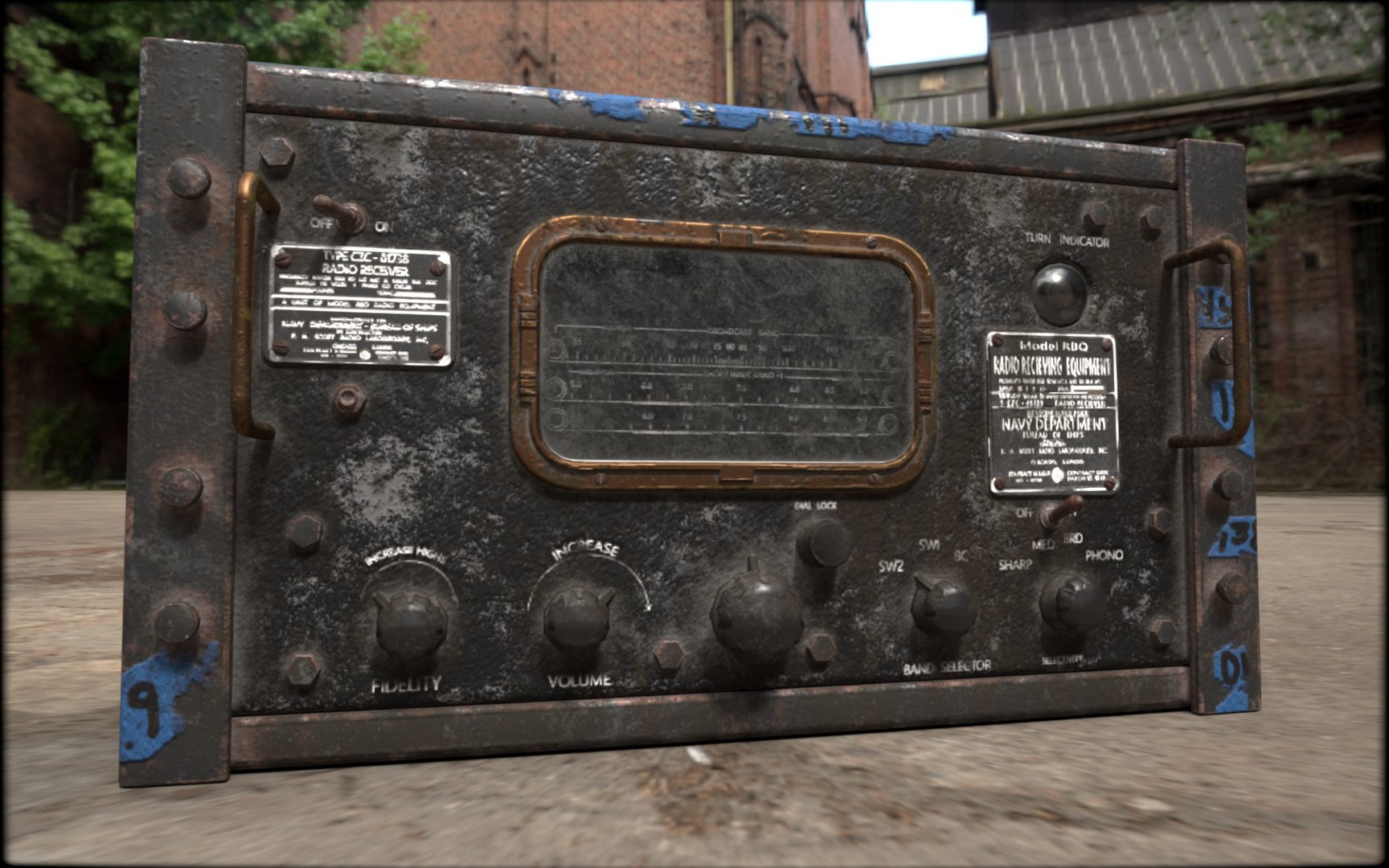 3d model wwii radio