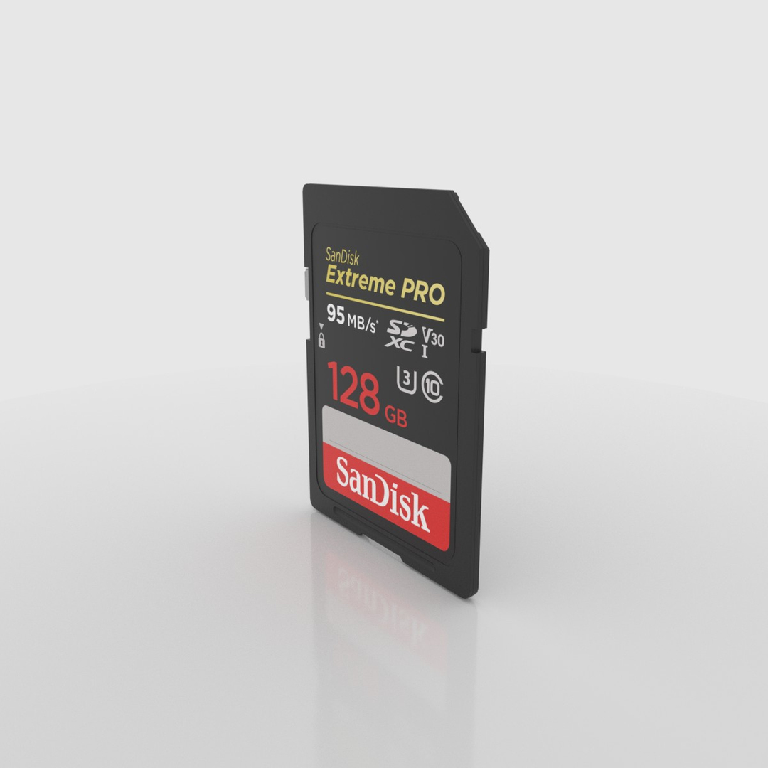 3D Model Sandisk 128gb Sd Card - TurboSquid 1297365