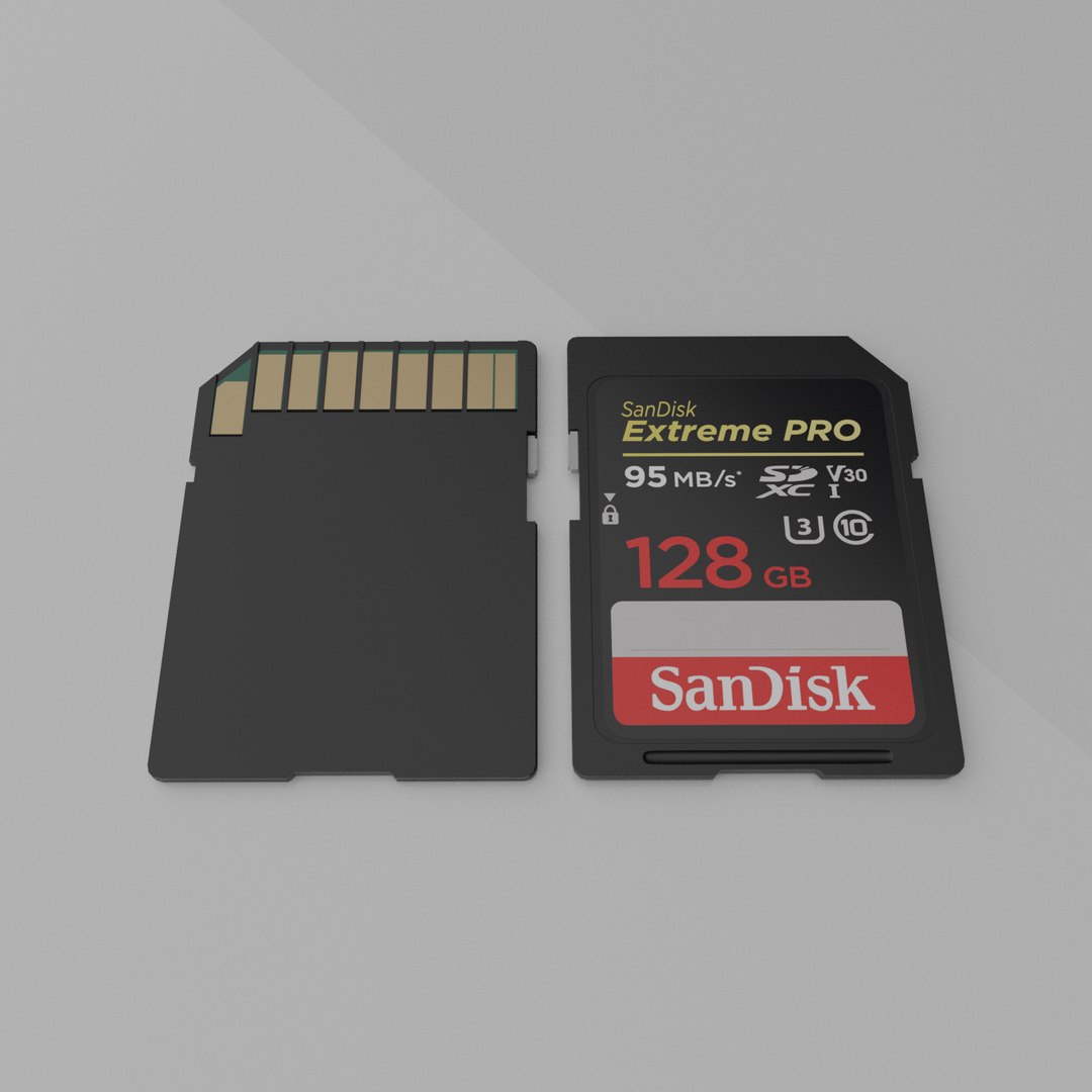 3D Model Sandisk 128gb Sd Card - TurboSquid 1297365