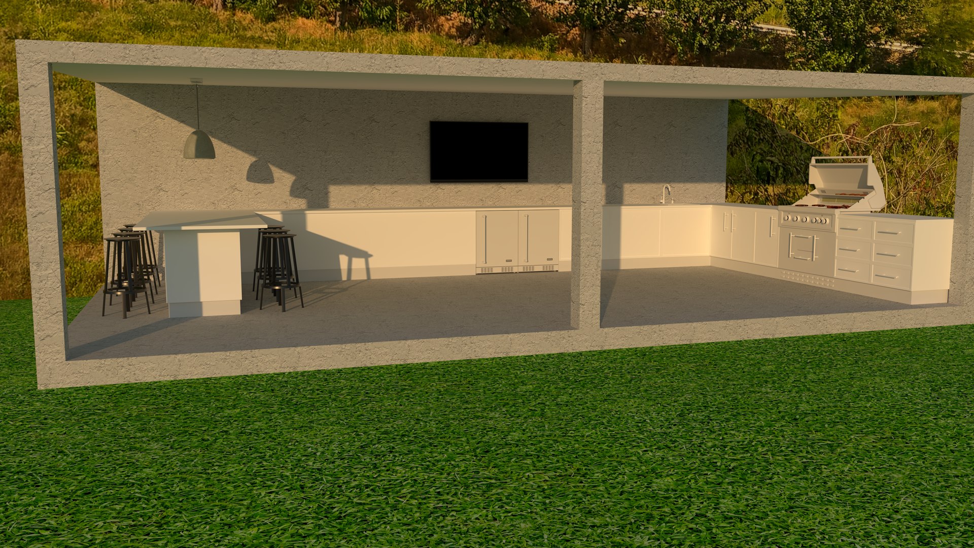 3D Outdoor Kitchen Model - TurboSquid 2068420