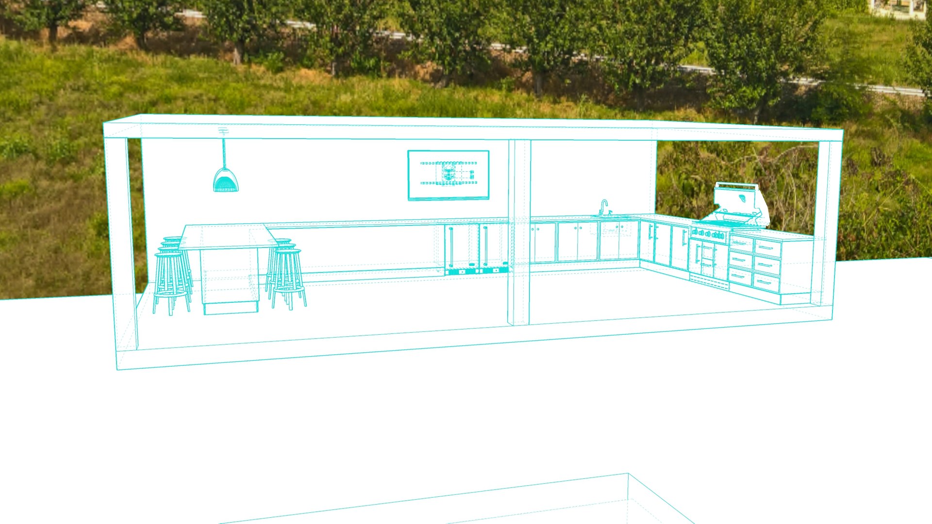 3D Outdoor Kitchen Model - TurboSquid 2068420