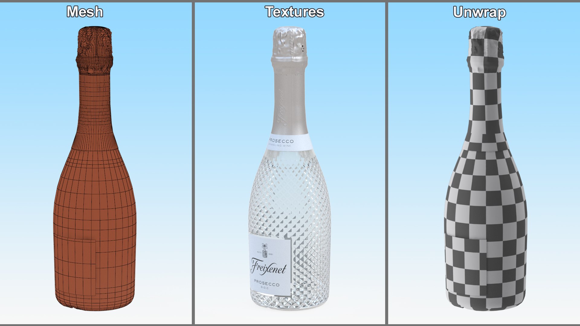 Freixenet Prosecco Sparkling Wine Bottle 3D Model - TurboSquid 2295505