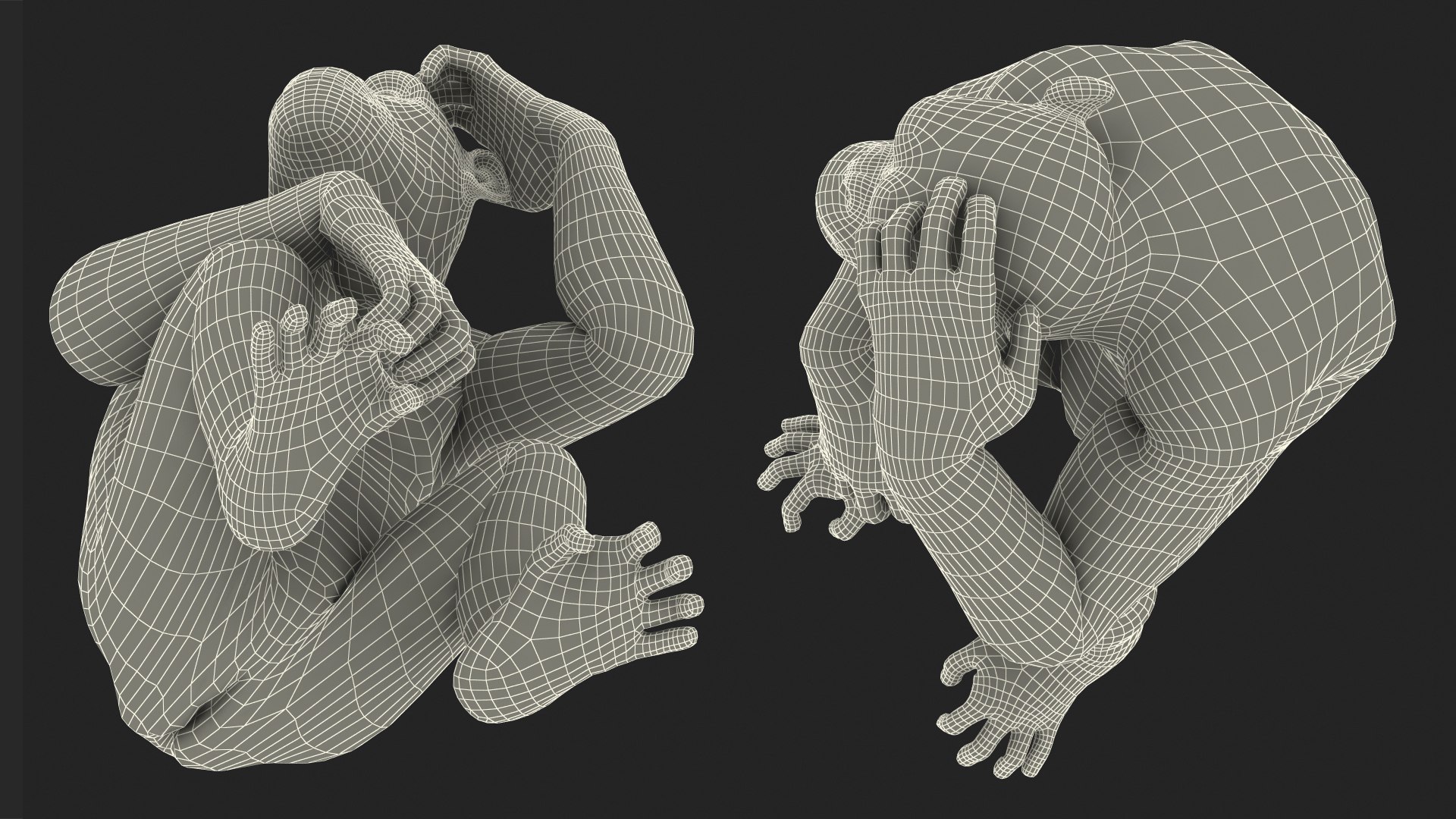 3D Light Chimpanzee Sitting Pose - TurboSquid 1438204