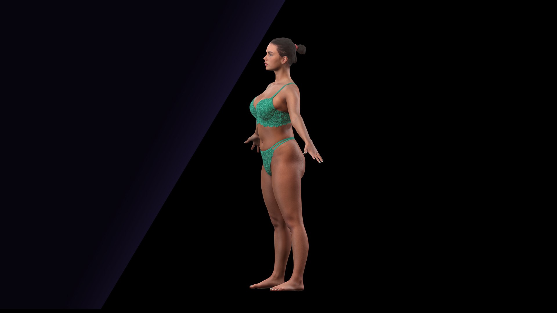 3D Model Cleaned A Pose Scan Reeta Underwear - TurboSquid 2094637
