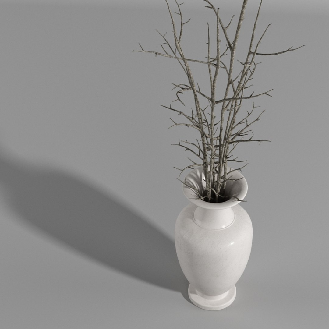 Realistic Vase Branches 3d 3ds