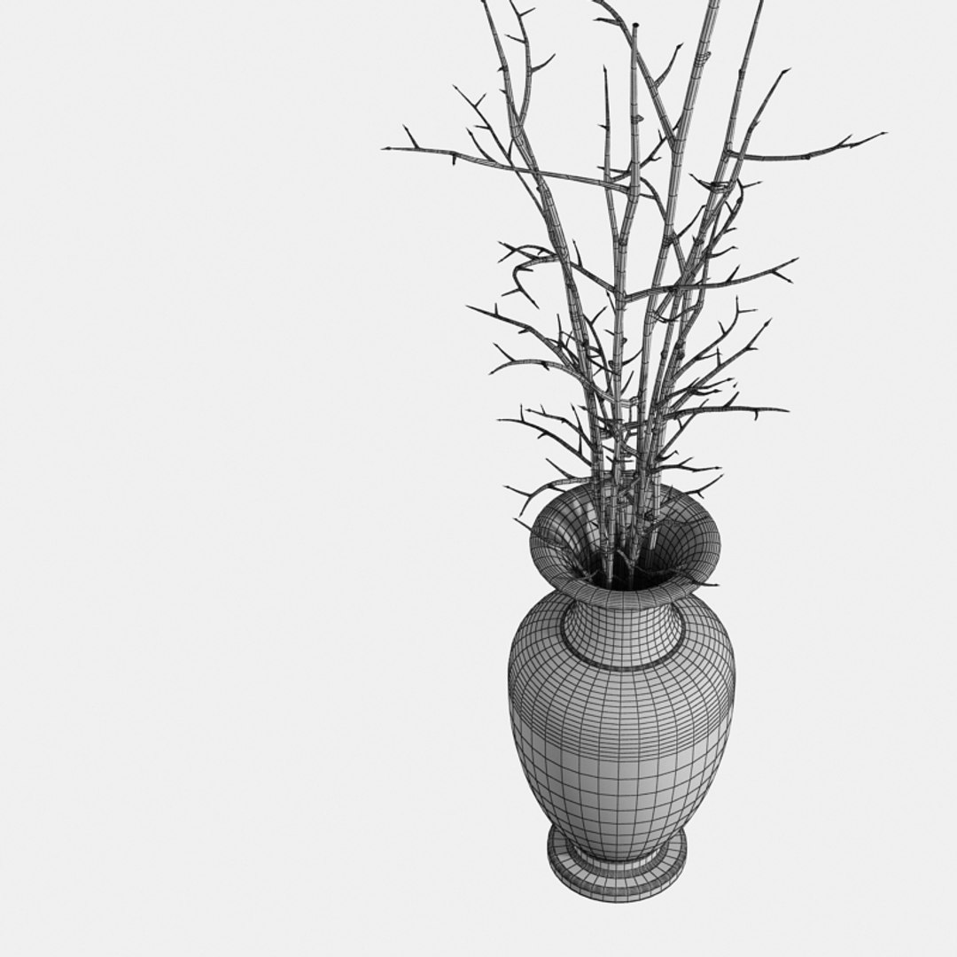 Realistic Vase Branches 3d 3ds