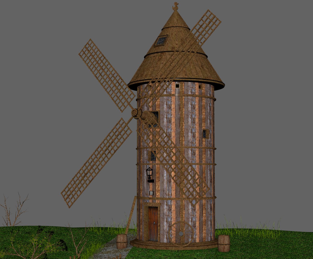 3D Sunset Windmill - TurboSquid 1419351