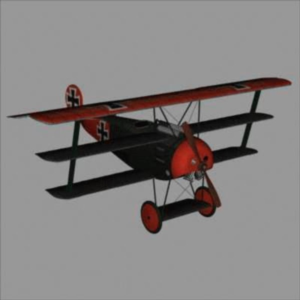 plane fighter fokker 3d model