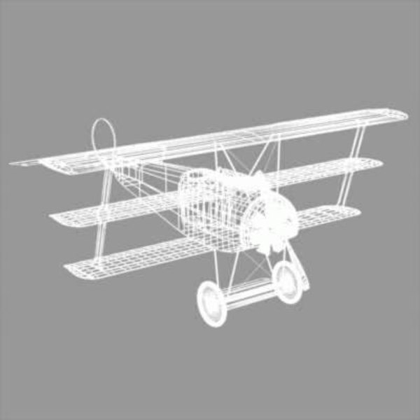 plane fighter fokker 3d model