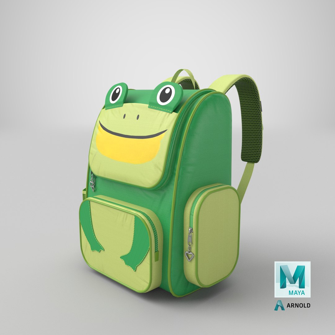 3D Model Frog School Backpack Bag - TurboSquid 1835885
