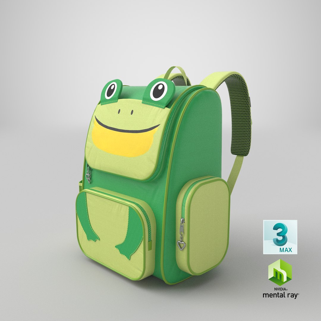 3D Model Frog School Backpack Bag - TurboSquid 1835885