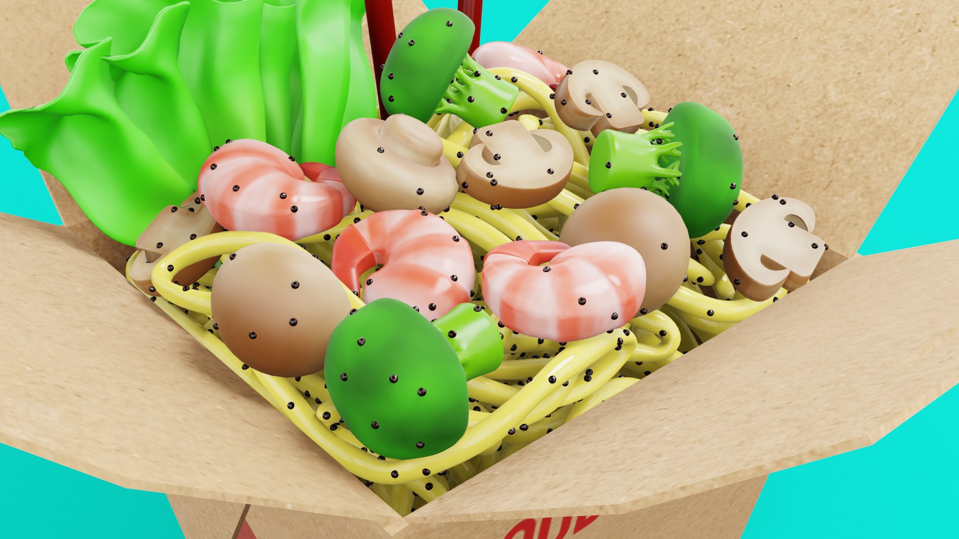 Noodle Box 3D Model - TurboSquid 2009124
