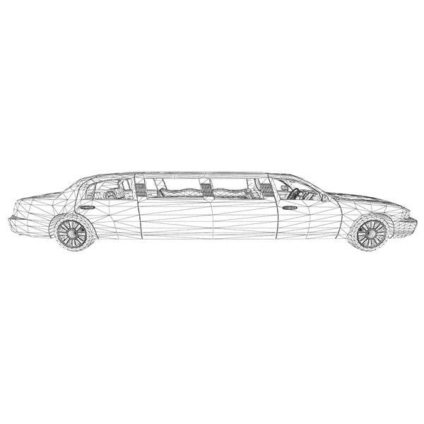 town car limo 3d max
