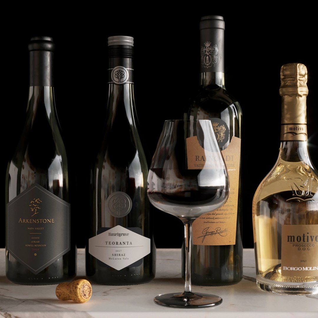 Wine Set 3D Model - TurboSquid 2158433