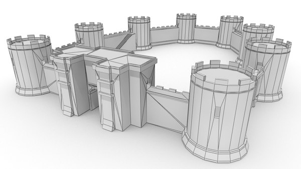 low-poly medieval 3d model