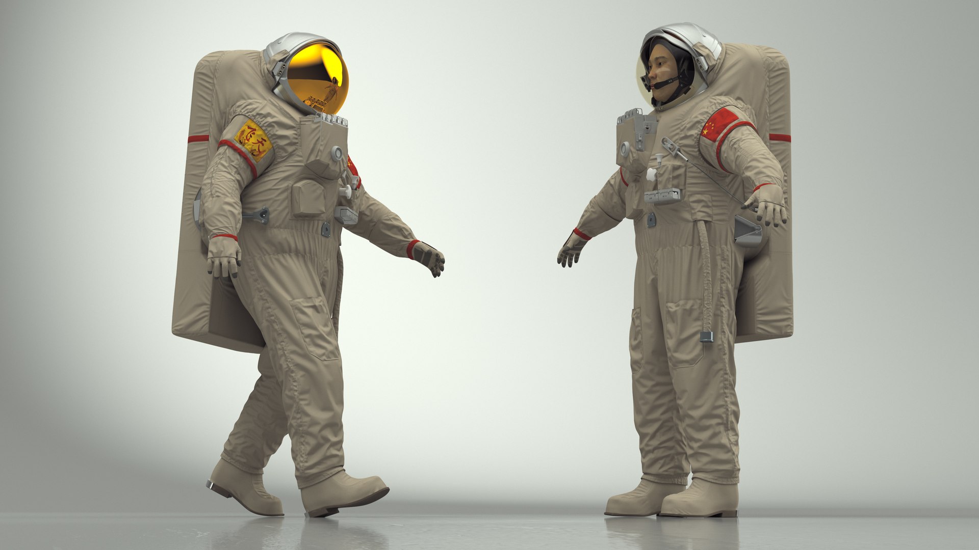 3D Astronaut Wearing Feitian Space Suit Rigged For Maya - TurboSquid ...