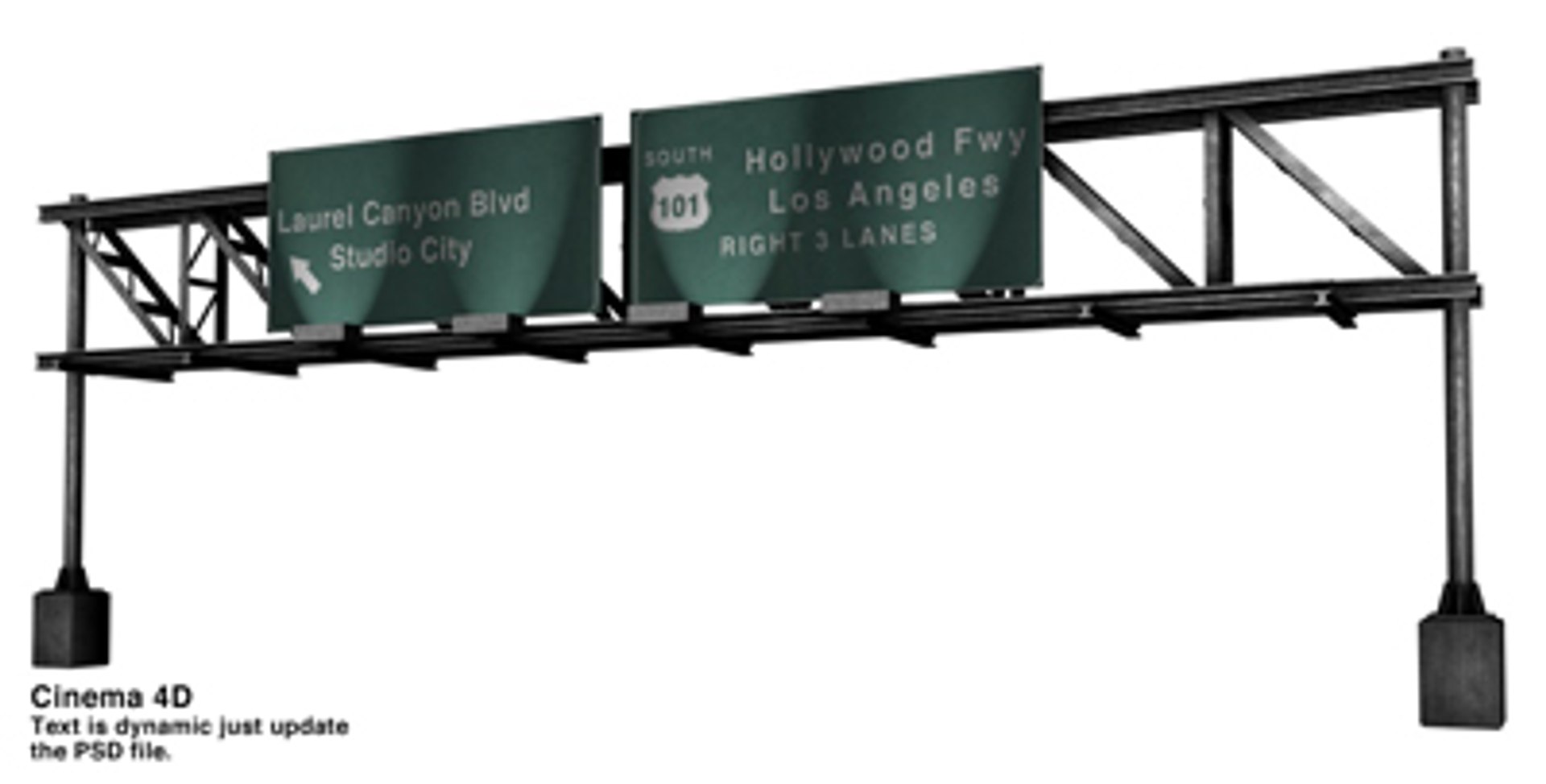 3d model freeway sign