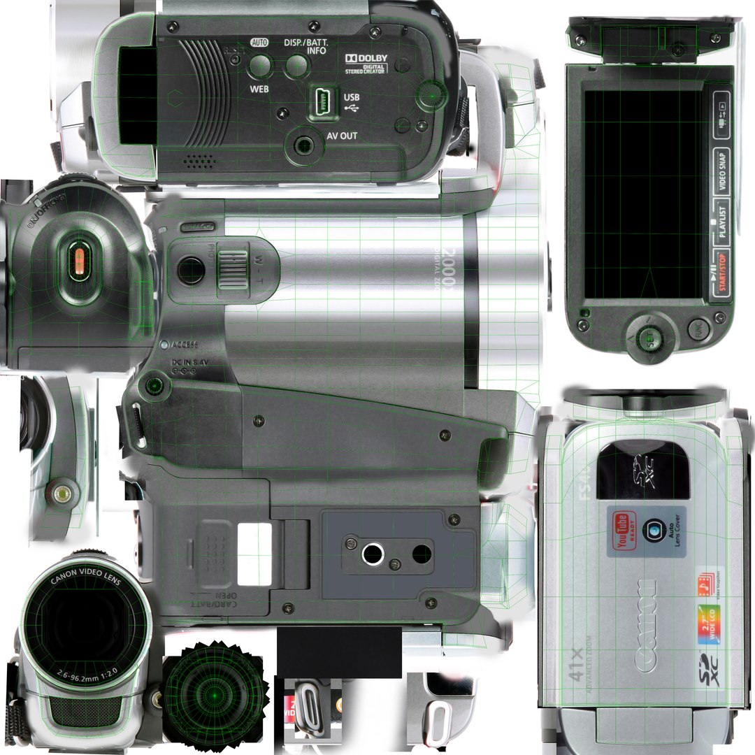 Low-poly Canon Fs400 Silver 3d Model