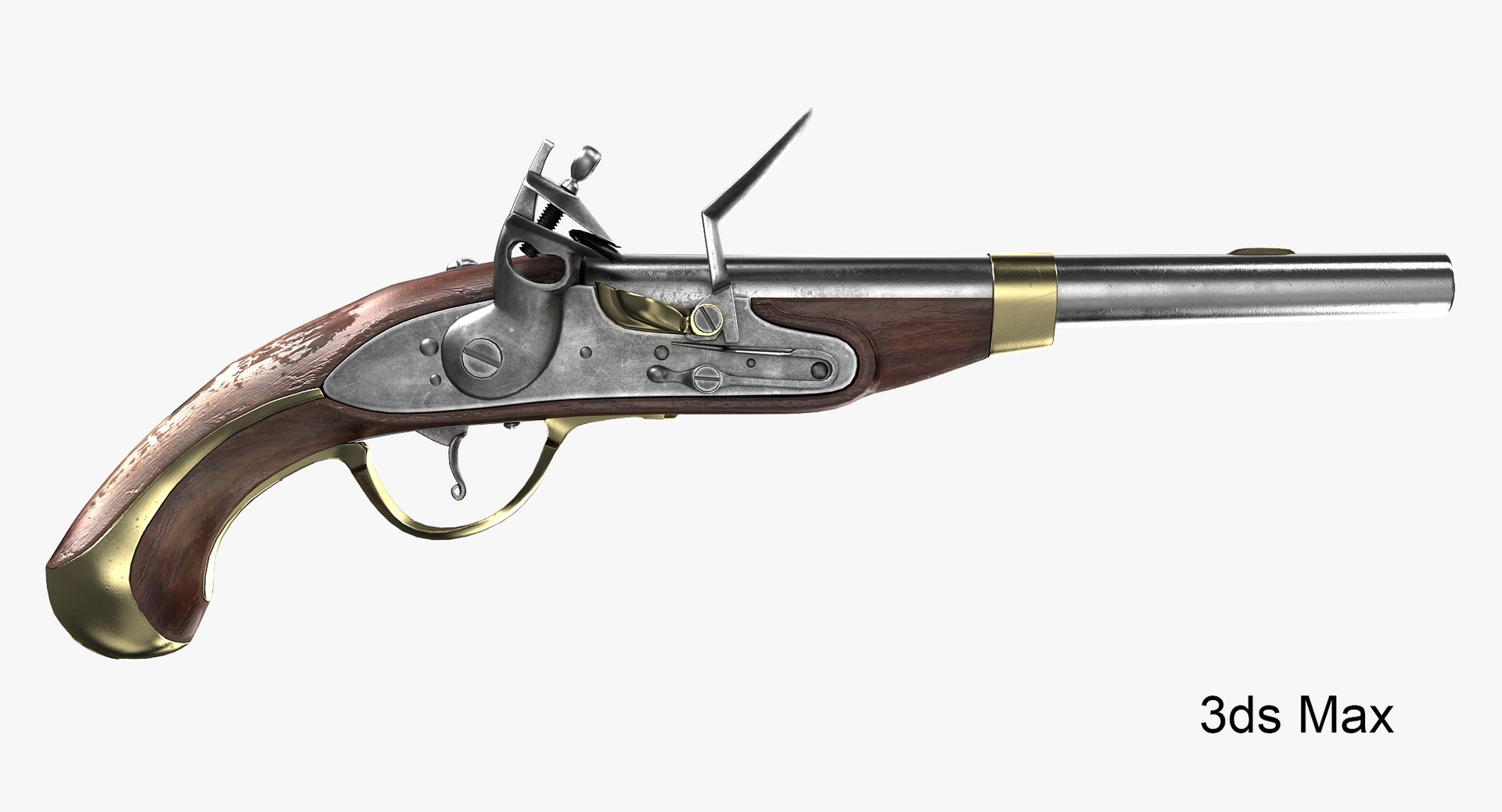 Flintlock pistol 3D model - TurboSquid 1057562