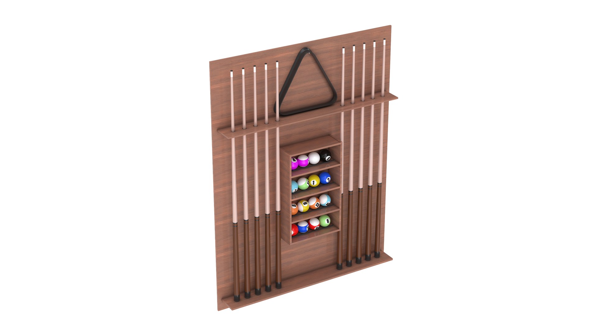 Wooden Billiard Cue Rack Set 3D Model - TurboSquid 2303347