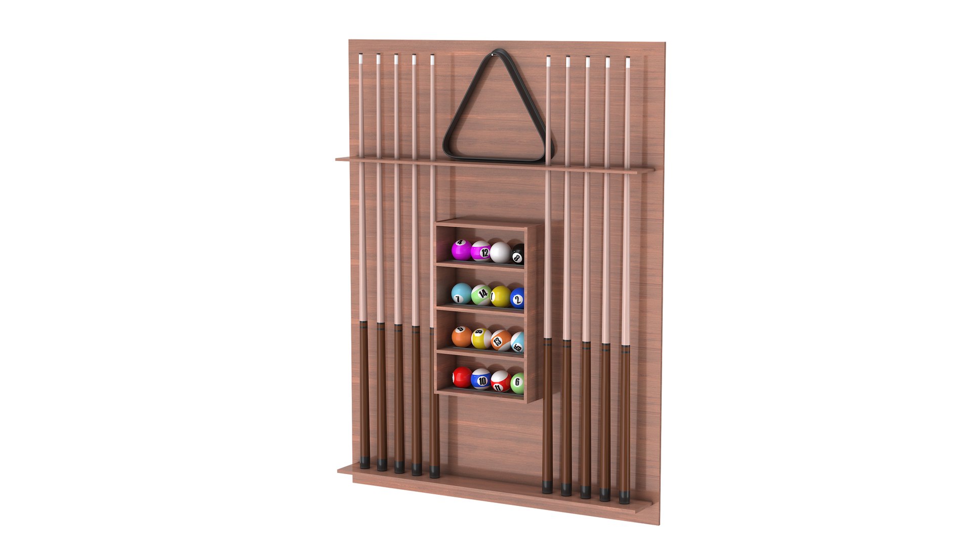 Wooden Billiard Cue Rack Set 3D Model - TurboSquid 2303347