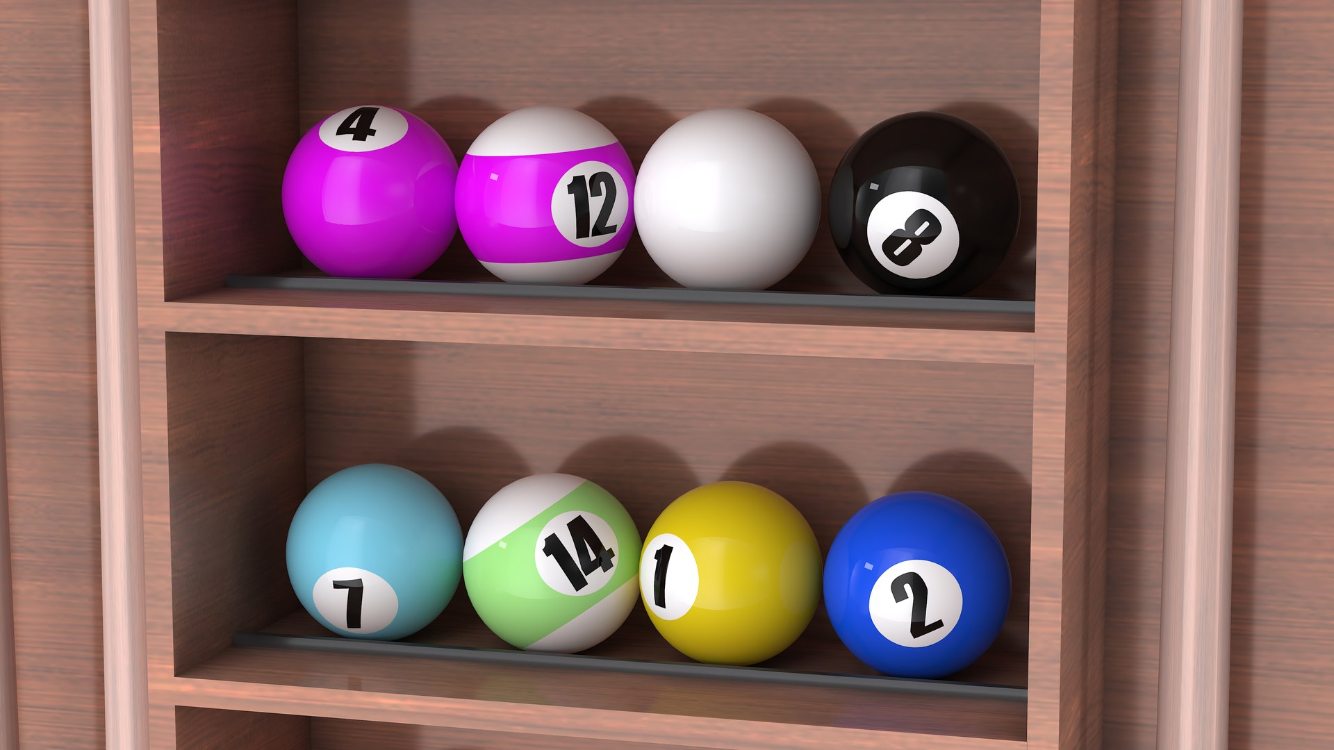 Wooden Billiard Cue Rack Set 3D Model - TurboSquid 2303347