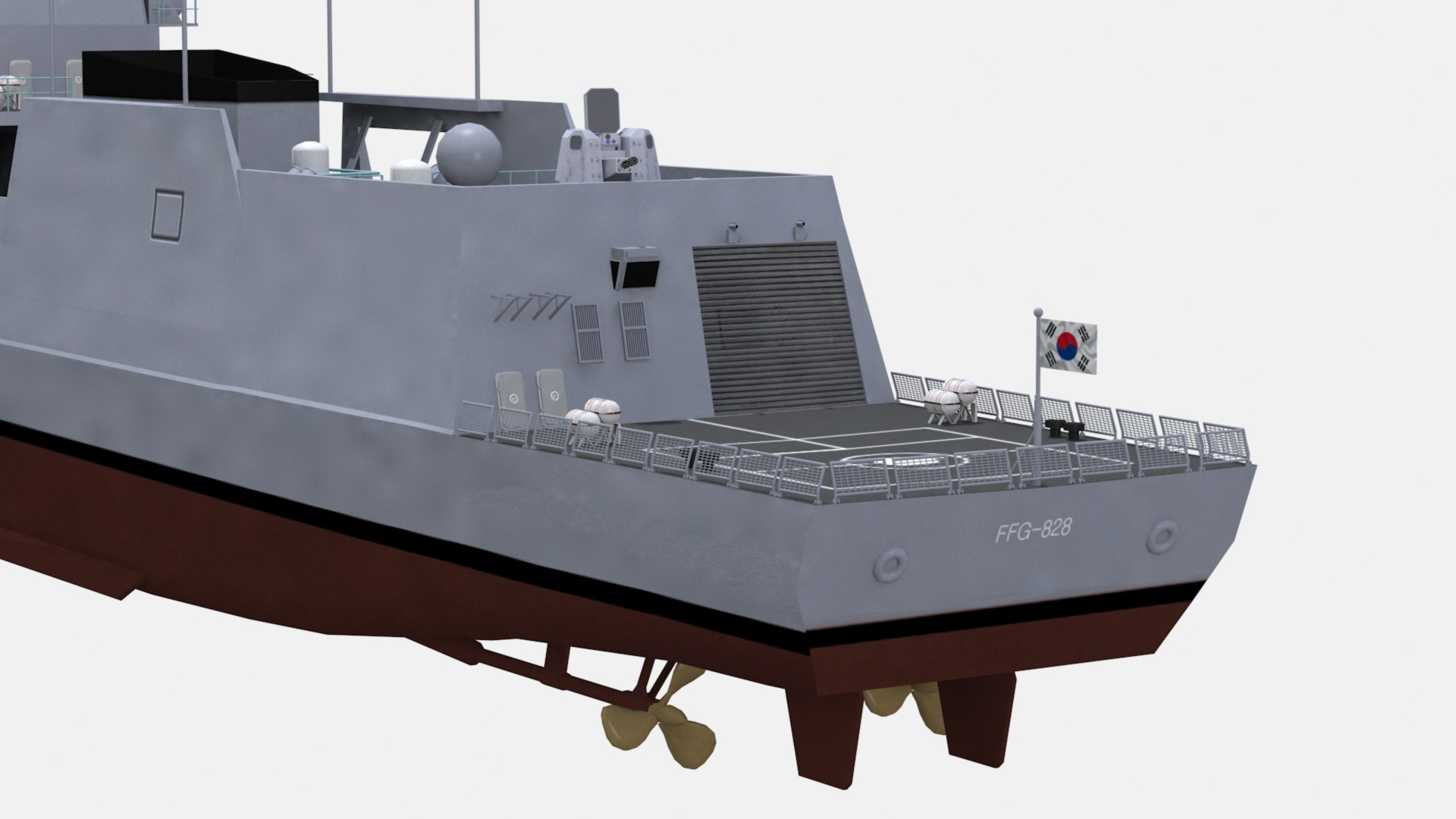 ROKS Chungnam FFG828 Frigate 3D Model - TurboSquid 2098933