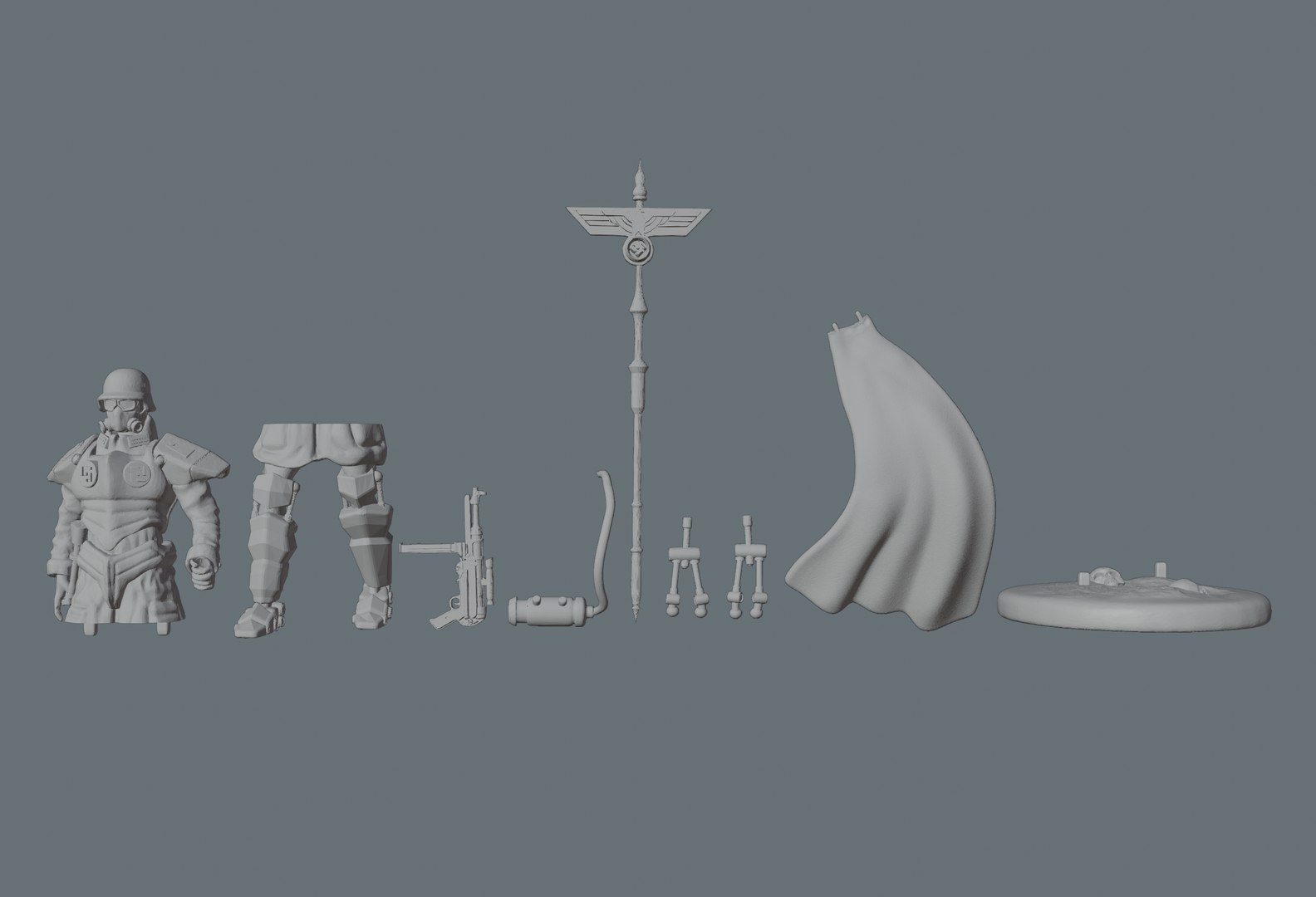 3D Model Assault Standard-bearer Of The 9th Reich 3D Print - TurboSquid ...